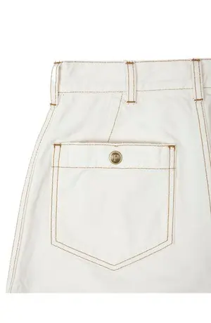 FORTELA High-waisted Cotton Twill Flared Trousers