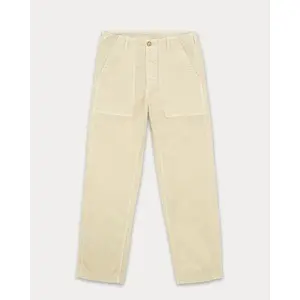 FORTELA Fatigue Herringbone Cotton Trousers - Ecru