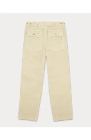 FORTELA Fatigue Herringbone Cotton Trousers - Ecru