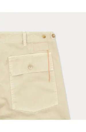 FORTELA Fatigue Herringbone Cotton Trousers - Ecru