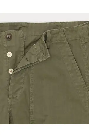 FORTELA Fatigue Herringbone Cotton Trousers - Sage Green