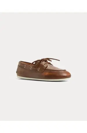 FORTELA Sperry Slimboat Distressed Leather Boat Shoe - Camel