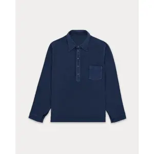 FORTELA Grayson Long Sleeve Polo - Indigo