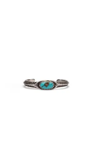 FORTELA Oval Turquoise Sterling Bracelet - Silver