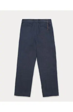 FORTELA Newyork Pleated Linen Trousers - Blue