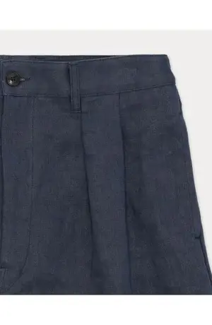 FORTELA Newyork Pleated Linen Trousers - Blue