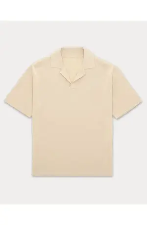 FORTELA Adrien V-neck Cotton Polo - Ecru