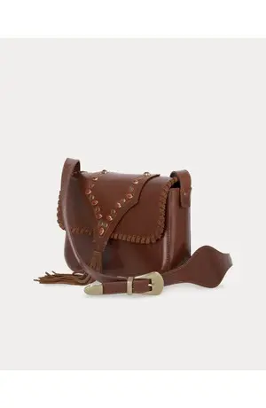 FORTELA Kate Leather Handbag With Coral Embellishments