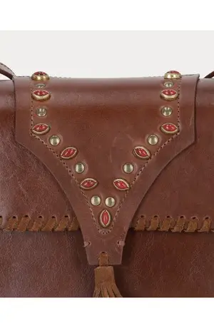 FORTELA Kate Leather Handbag With Coral Embellishments