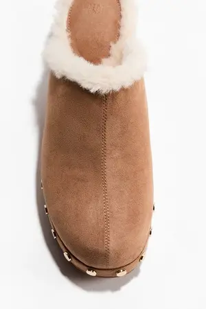 H&m Warm-lined Clogs With Stud Detailing