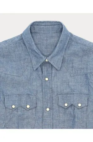 FORTELA Smith Texan Chambray Shirt - Light Blue