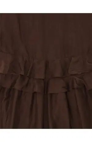 FORTELA Cotton Silk Caftan Dress - Brown