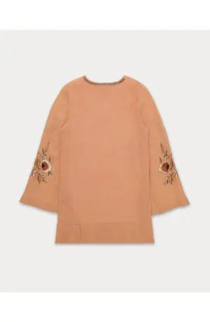 FORTELA Georgie Embroidered Linen Blouse - Light Orange