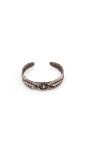 FORTELA Sterling Engraved Navajo Cuff Bracelet