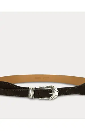 FORTELA Nevada Silver Buckle Suede Belt