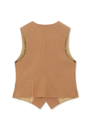 FORTELA Single-breasted Wool Blend Vest - Camel