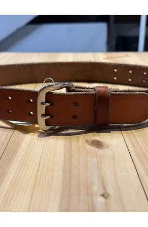 FORTELA Leather Belt With Double Pin Buckle