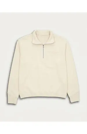 FORTELA Princeton Zip-up Jersey Sweatshirt - Ecru