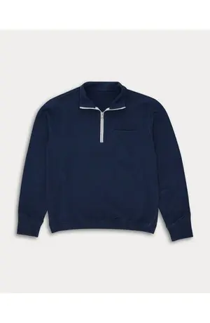 FORTELA Princeton Zip-up Jersey Sweatshirt - Indigo