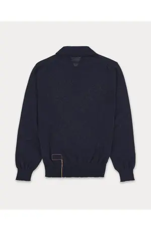 FORTELA Bennet Long Sleeve Cotton Polo - Blue