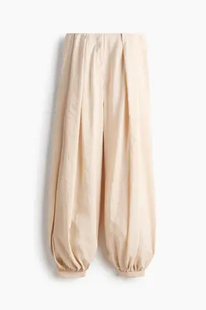 H&m Balloon-leg Modal Trousers - Light Beige