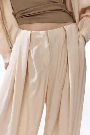 H&m Balloon-leg Modal Trousers - Light Beige