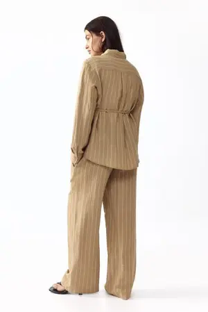 H&m Mama Maternity & Postpartum Linen-blend Trousers