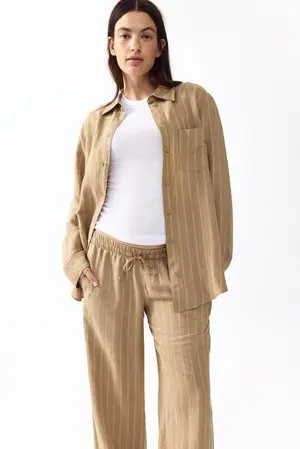 H&m Mama Maternity & Postpartum Linen-blend Trousers
