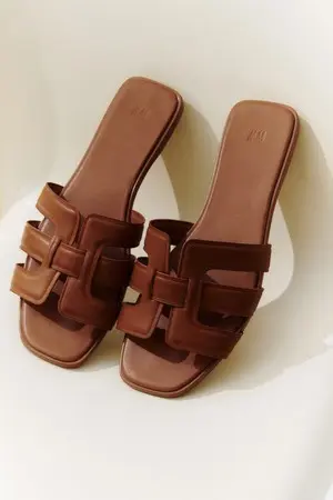 H&m Square Toe Interwoven Strap Sandals