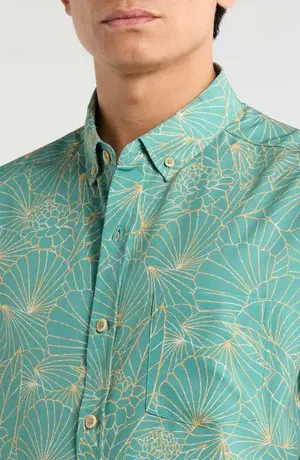 KAHALA Ginger Lines Short Sleeve Shirt - Pond