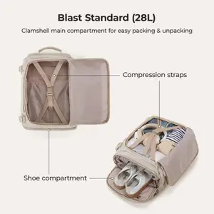 BAGSMART Extended Capacity Travel Backpack - Beige