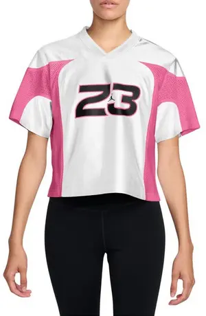 JORDAN 23" Crop Jersey Top - 100 White/black