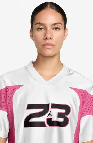 JORDAN 23" Crop Jersey Top - 100 White/black