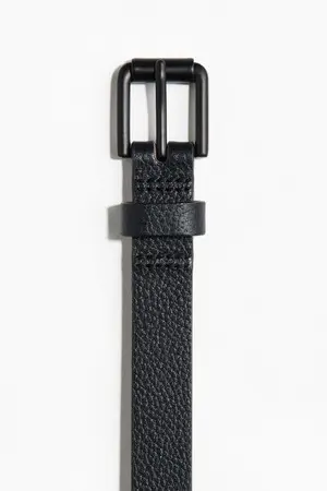 H&m Leather Belt With Metal Buckle