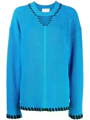 3.1 Phillip Lim Ribbed V-neck Jumper With Cut-out Detailing