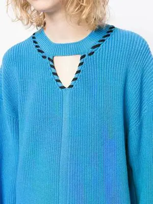 3.1 Phillip Lim Ribbed V-neck Jumper With Cut-out Detailing
