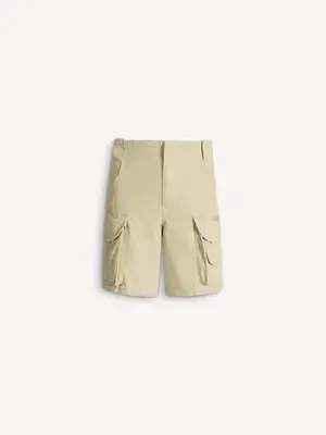 Balmain Cotton Cargo Bermuda Shorts - Beige