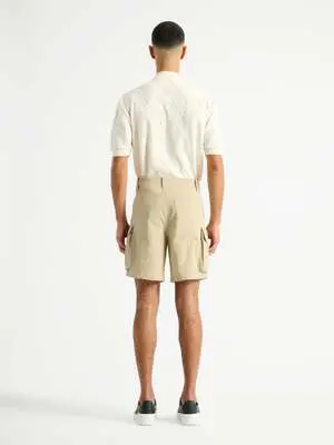 Balmain Cotton Cargo Bermuda Shorts - Beige