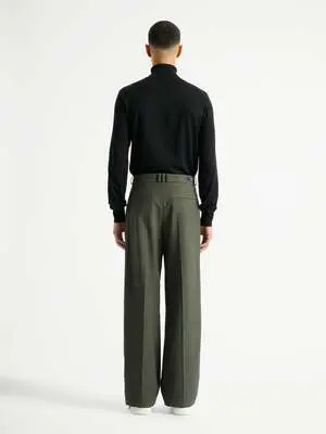 Balmain Cotton Twill Flat-pleated Trousers