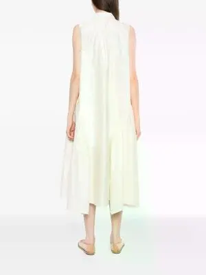 JNBY Sleeveless Asymmetrical Gathered Shirt Dress - Neutrals