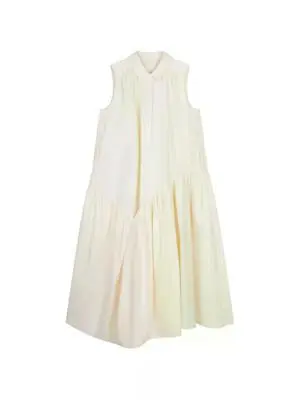 JNBY Sleeveless Asymmetrical Gathered Shirt Dress - Neutrals