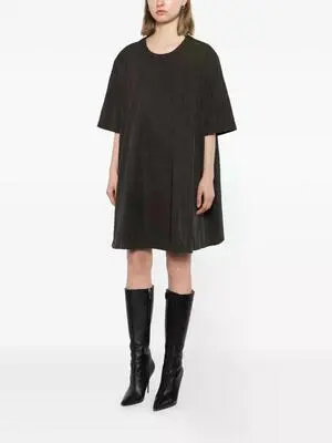 JNBY Floral Embroidered Round Neck Dress - Brown