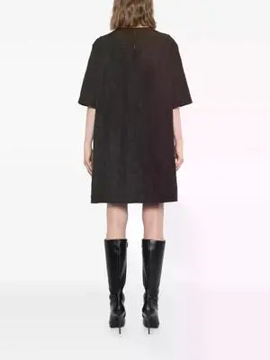 JNBY Floral Embroidered Round Neck Dress - Brown