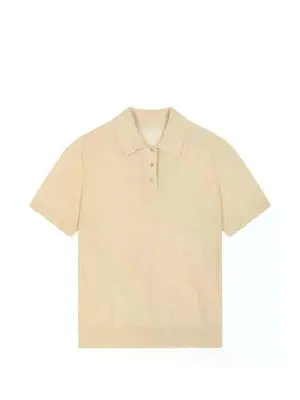 JNBY Jacquard-knit Short-sleeve Polo Top - Neutrals