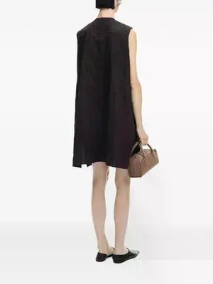 JNBY Sleeveless Round Neck Floral Embroidered Dress - Brown