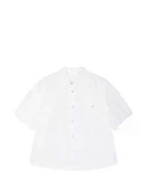 JNBY Puff Sleeve Floral Embroidered Blouse - White