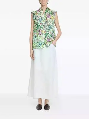 JNBY Sleeveless Floral Print Blouse - White