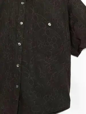 JNBY Floral Embroidered Puff-sleeve Blouse - Brown