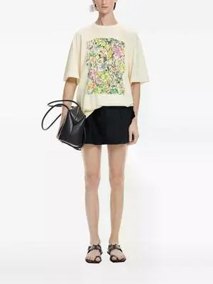 JNBY Floral Print Crewneck T-shirt - Neutrals