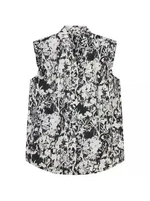 JNBY JNBY Sleeveless Floral Print Blouse With Button Fastening
